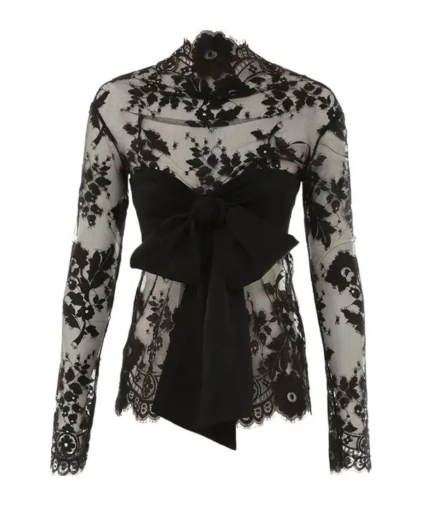 Zimmermann Illustration Lace Bow Bodice - Black