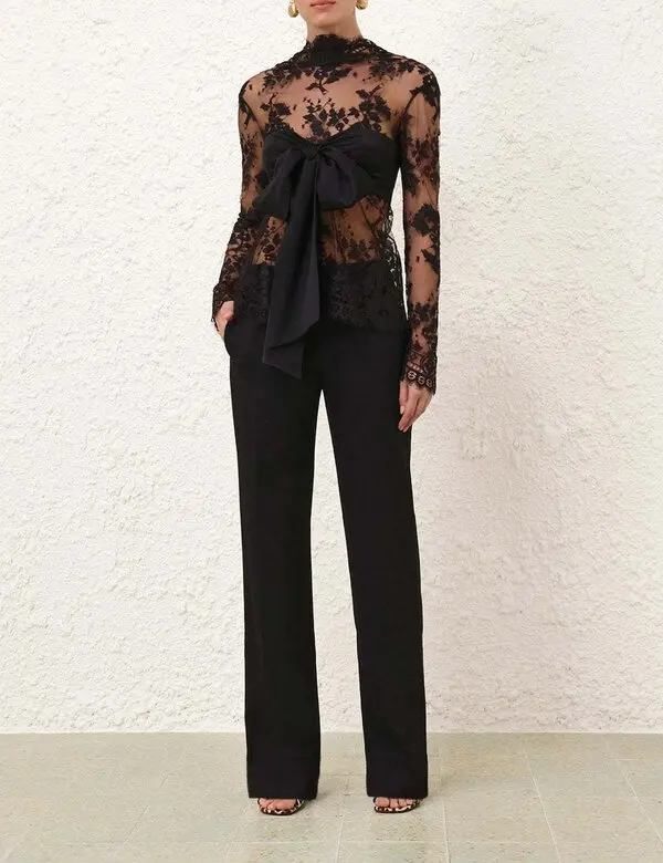 Zimmermann Lace Corset Bodice With Bow Detail