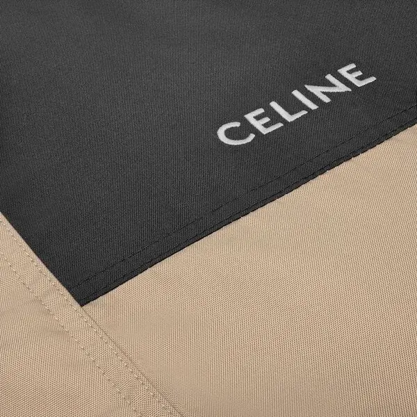 Celine Windbreaker With Hood And Zipped Pockets - Light Brown