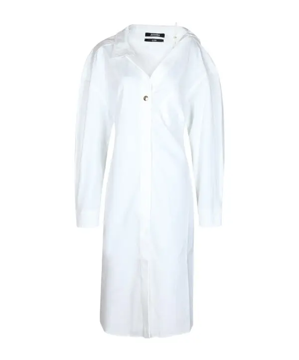 Jacquemus Asymmetric Shirt Dress - White