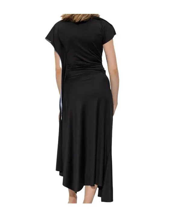 Victoria Beckham Asymmetric Pleated Dress - Black