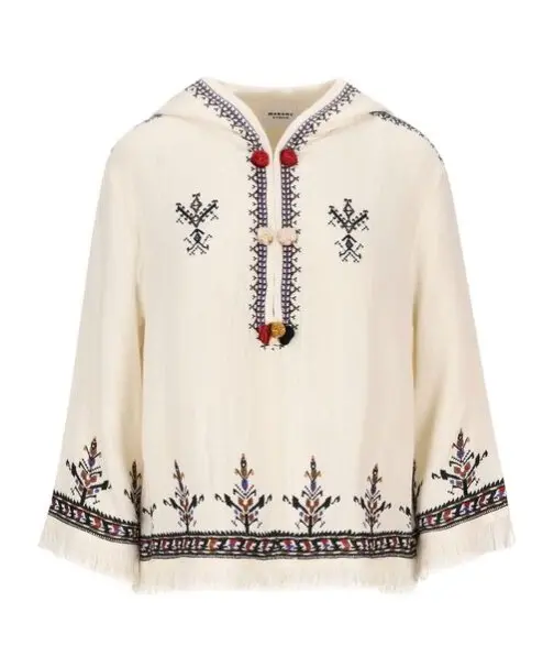 Isabel Marant Étoile Embroidered Fringed Hoodie