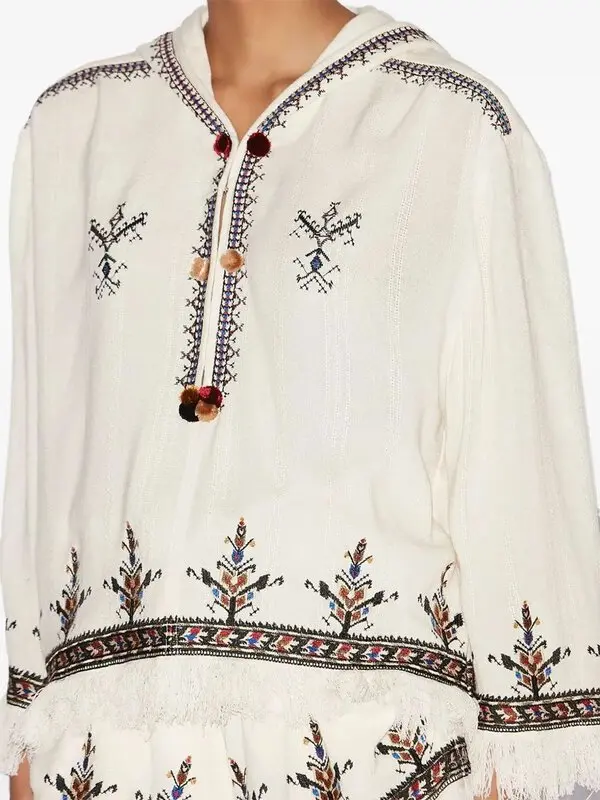 Isabel Marant Étoile Embroidered Fringed Hoodie
