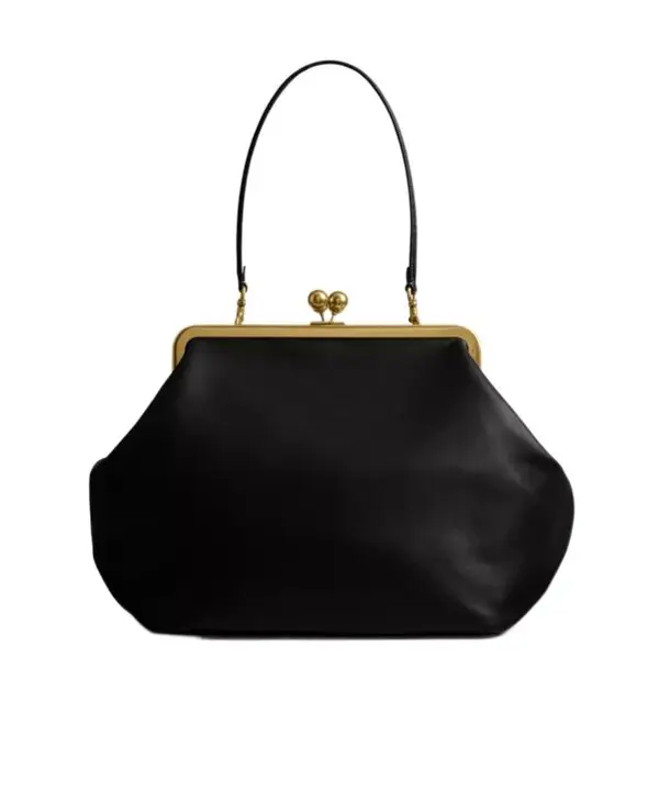 COACH Large Kisslock Frame Bag - Brass/black