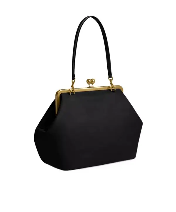 COACH Large Kisslock Frame Bag - Brass/black