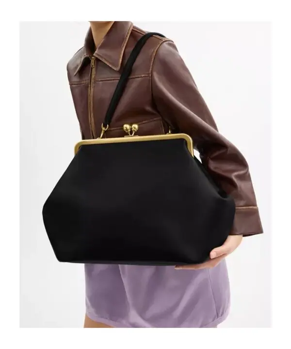 COACH Large Kisslock Frame Bag - Brass/black