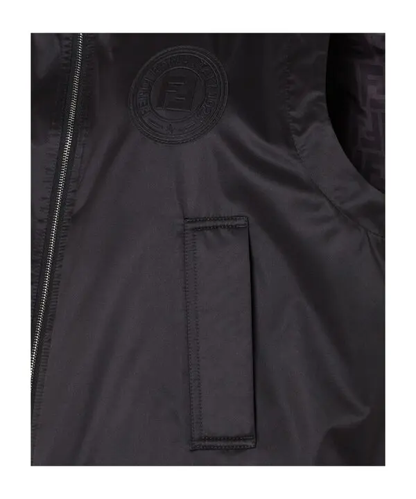 Fendi Hooded Drawstring Gilet - Black