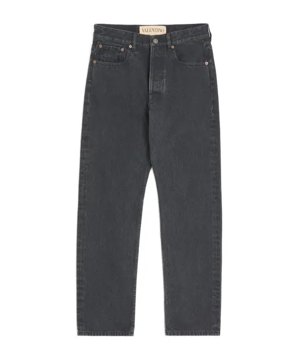 Valentino Garavani Logo Patch Regular Fit Jeans