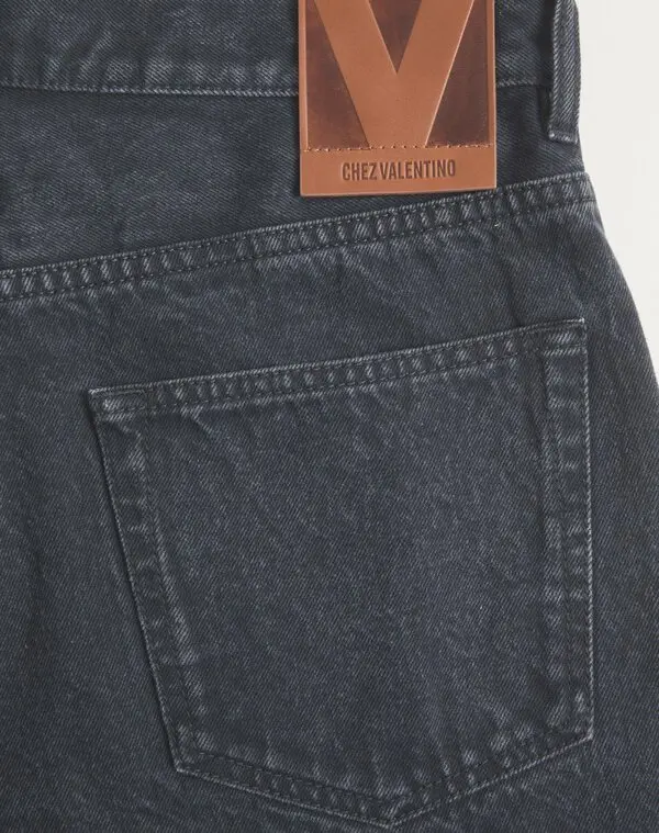 Valentino Garavani Logo Patch Regular Fit Jeans