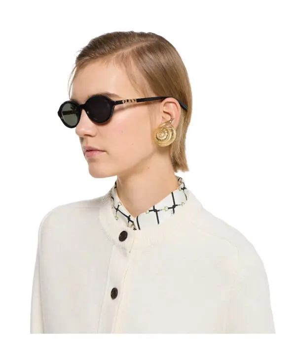 Gucci Oval Frame Sunglasses - Black