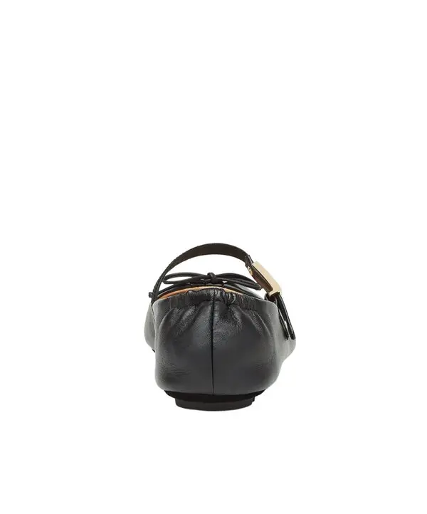 Fendi Leather Ballet Flats With Ff Motif Strap