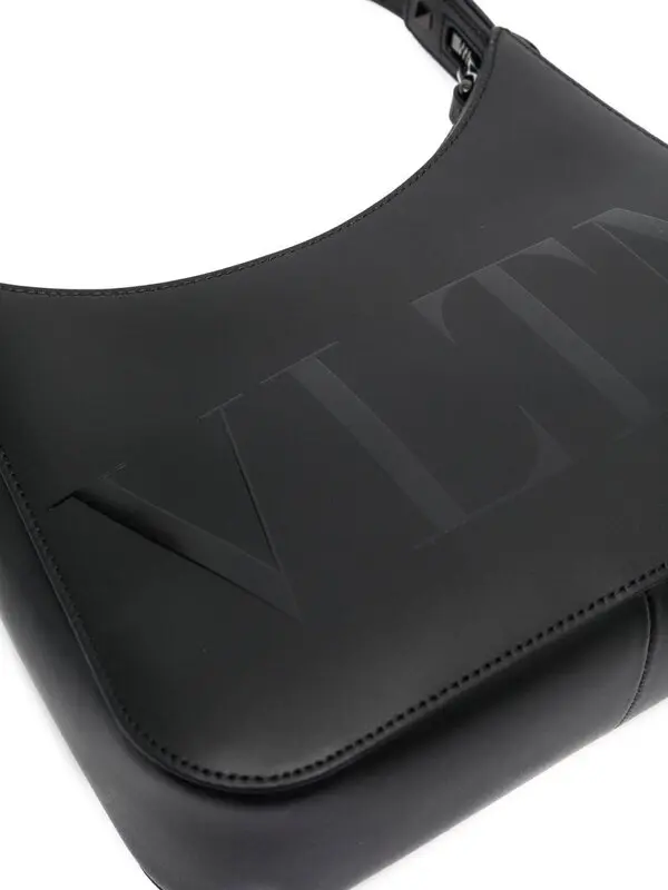 Valentino Garavani Vltn Logo Printed Zip-up Shoulder Bag