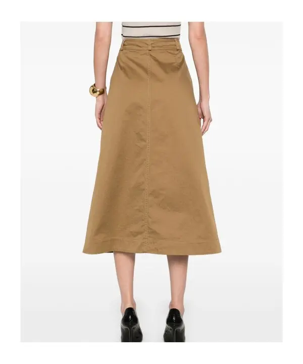 Saint Laurent Button Detailed A-line Skirt