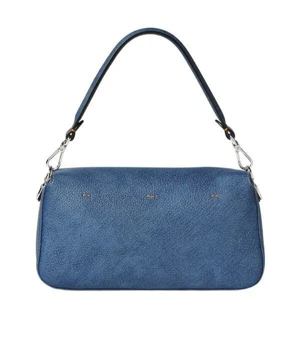 Fendi Baguette Ff Plaque Shoulder Bag - Blue