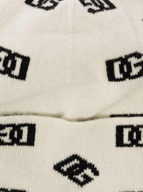 Dolce & Gabbana Dg Intarsia-knit Beanie - White