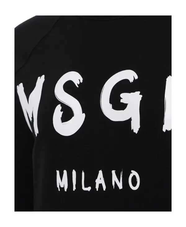 MSGM Logo Print Sweatshirt - Black