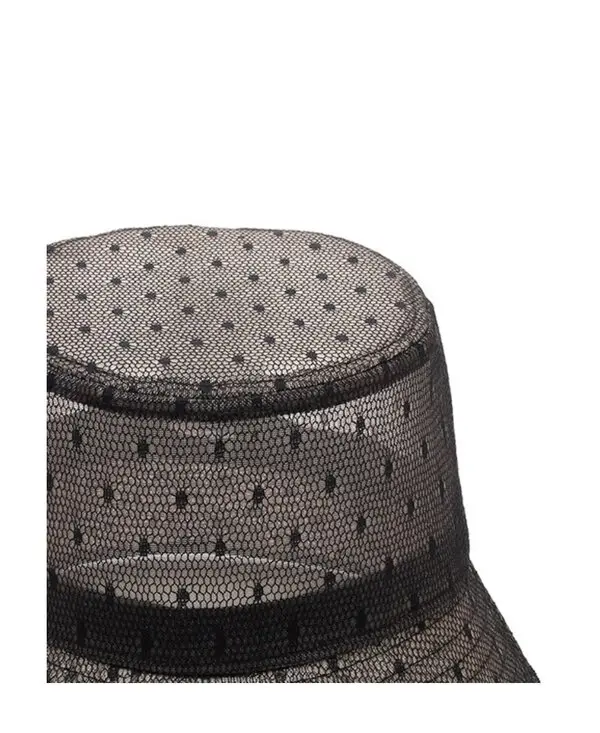 Red Valentino Polka Dot Mesh Bucket Hat - Black