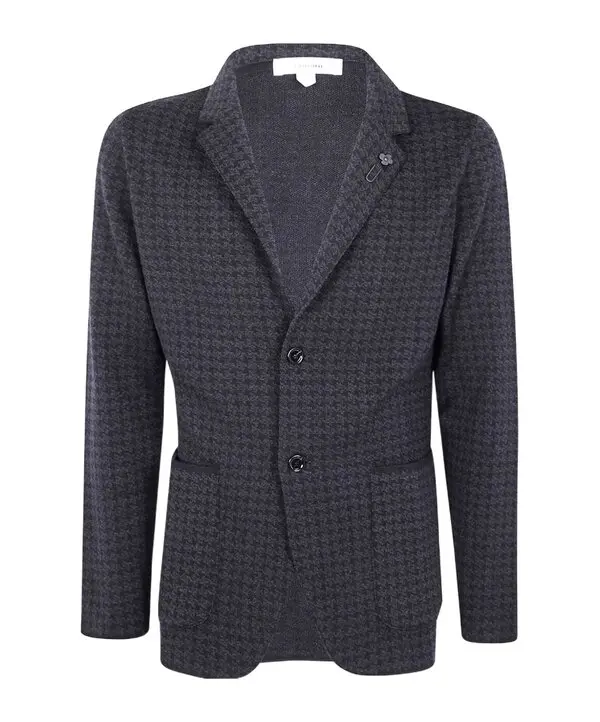 LARDINI Houndstooth Three-button Jacket