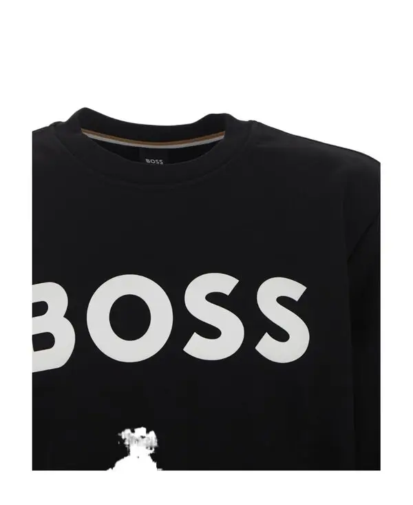 Hugo Boss Crewneck Sweatshirt With Logo Print - Black
