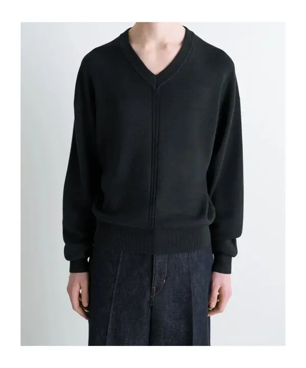LEMAIRE V-neck Jumper - Anthracite