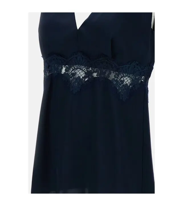 P.a.r.o.s.h Lace Trim Sleeveless V-neck Blouse