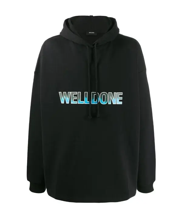 We11Done Printed Logo Hooded Sweatshirt