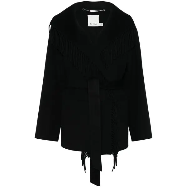 Simkhai Rowen Jacket With Tassels And Tie Detail - Black