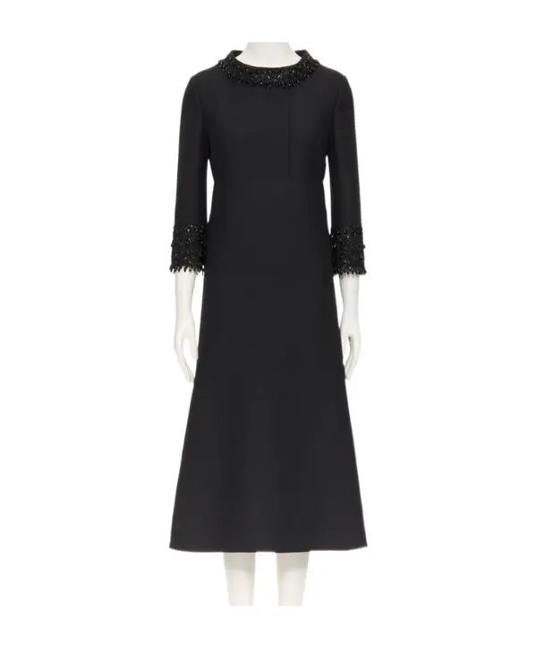 Valentino Garavani Beaded Empire-line Dress - Black