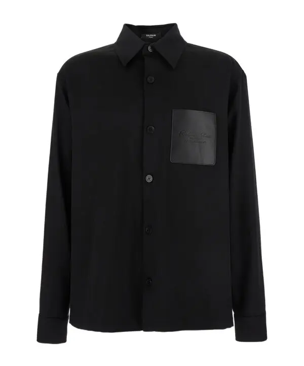 Balmain Logo Detailed Long Sleeved Overshirt