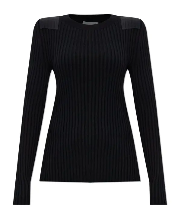 Helmut Lang Ribbed Crewneck Long Sleeve Top - Black