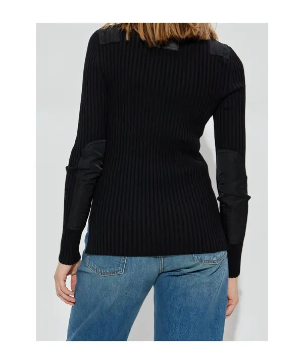 Helmut Lang Ribbed Crewneck Long Sleeve Top - Black