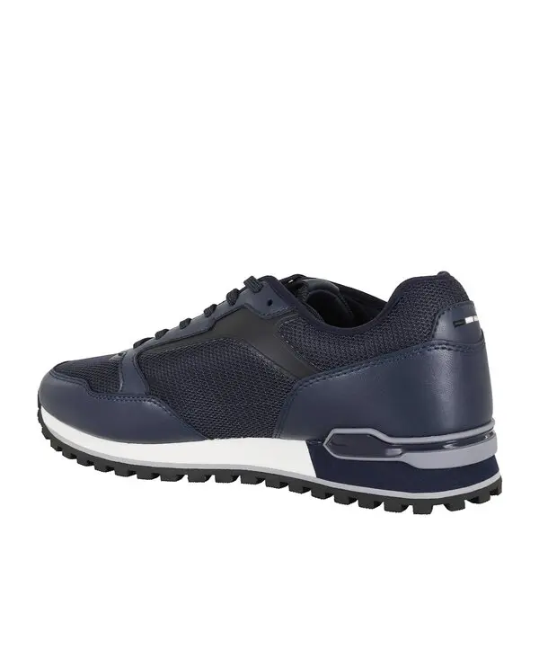 Hugo Boss Lace-up Sneakers With Logo Stamp - Black