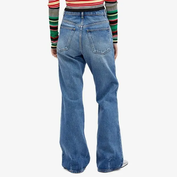 Rabanne Embellished High-waist Flared Jeans - Blue