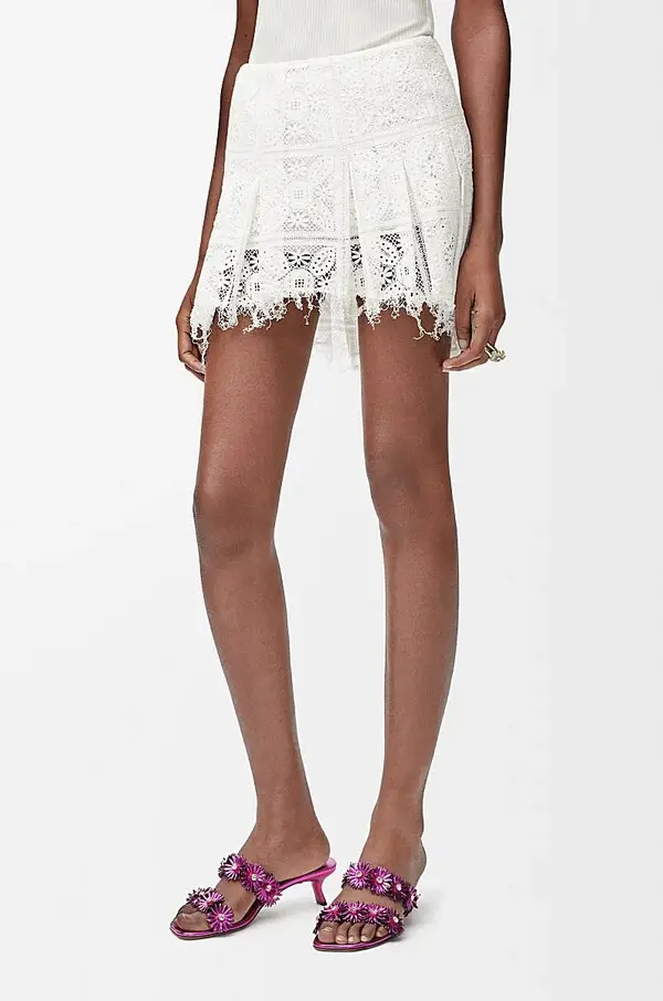 Loewe Pleated Mini Skirt In Cotton Blend