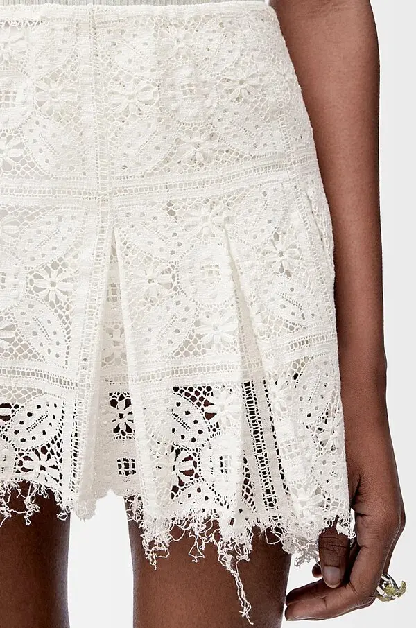 Loewe Pleated Mini Skirt In Cotton Blend