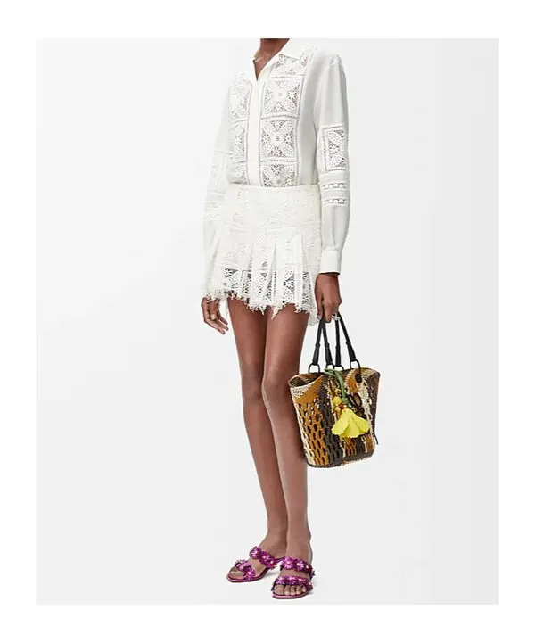 Loewe Pleated Mini Skirt In Cotton Blend