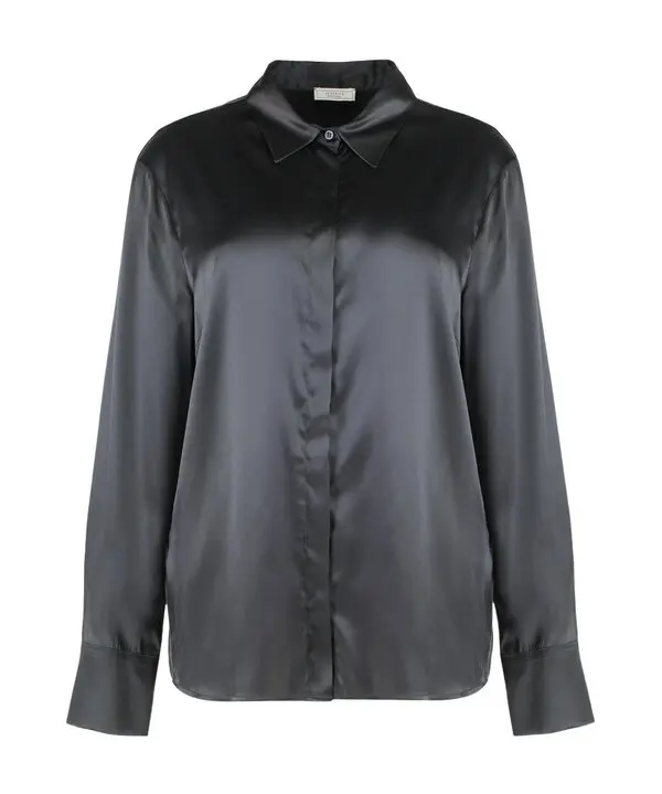 Peserico Glossy Long-sleeve Shirt - Black