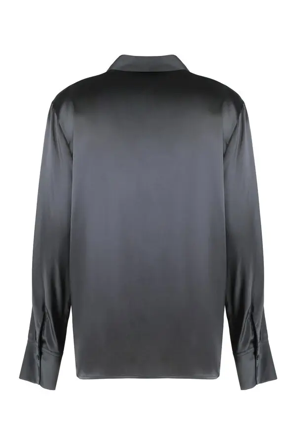 Peserico Glossy Long-sleeve Shirt - Black
