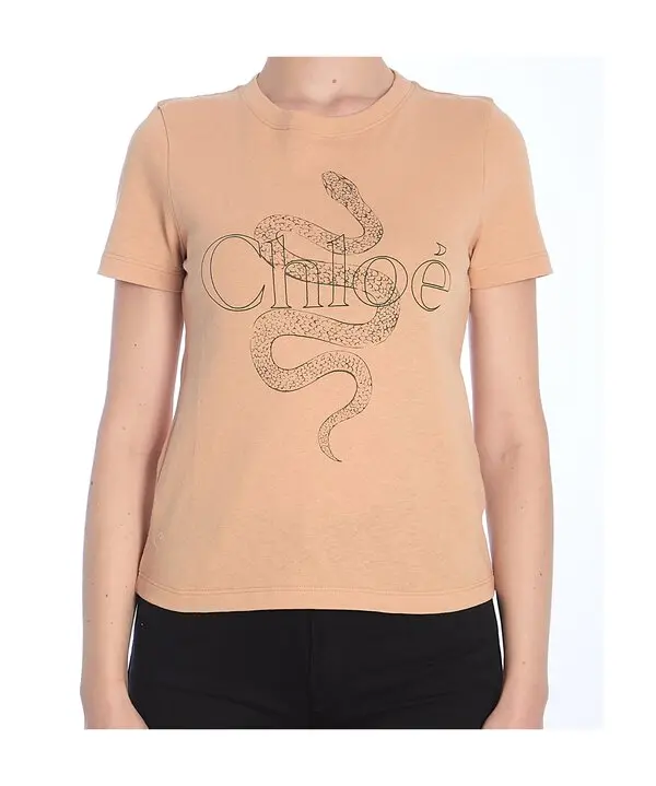 Chloé Snake Printed Crewneck T-shirt