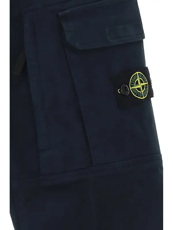 Stone Island Teen Compass-patch Cargo Trousers - Blue