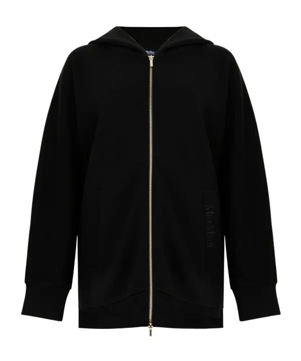Max Mara Zip-up Hooded Jacket - Black