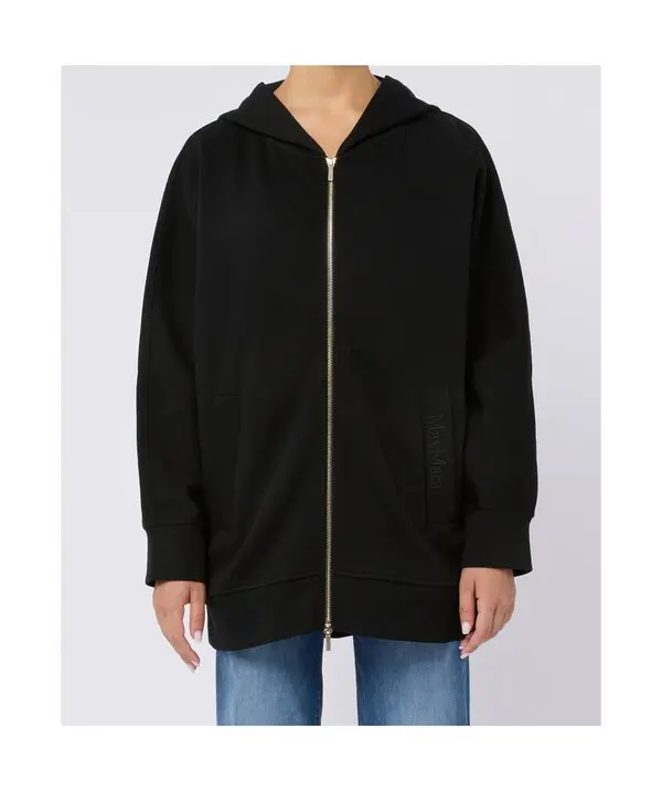 Max Mara Zip-up Hooded Jacket - Black
