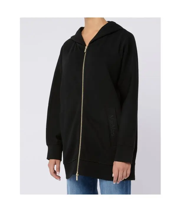 Max Mara Zip-up Hooded Jacket - Black