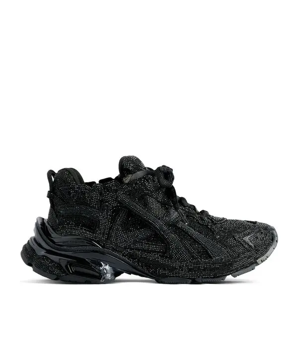 Balenciaga Embellished Runner Sneakers - Black