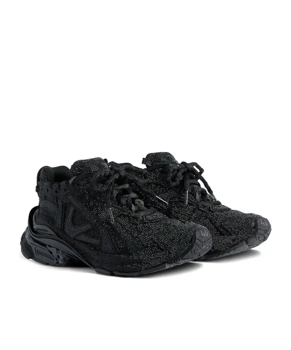 Balenciaga Embellished Runner Sneakers - Black