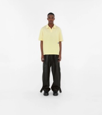 Burberry Logo Embroidered Polo Shirt - Yellow