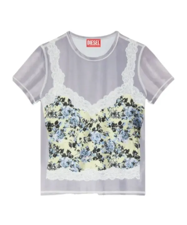 DIESEL® T-ileni Crewneck T-shirt - Light Gray