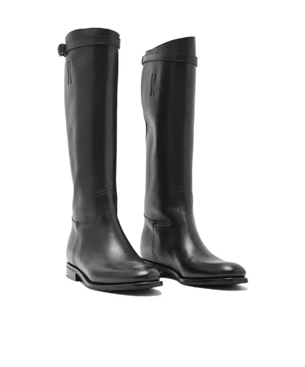 Church's Michelle Buckle Strap Riding Boots - Black
