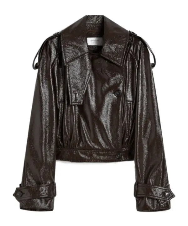 Sportmax Beta Patent Leather-effect Button-up Jacket