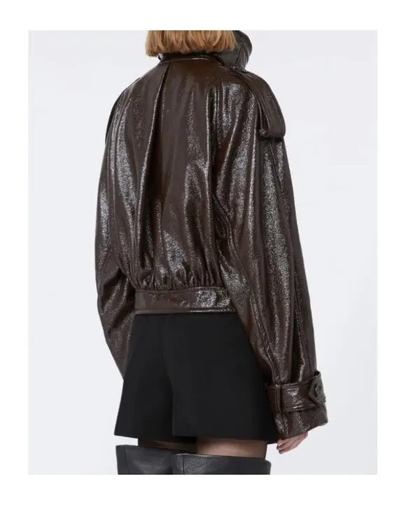 Sportmax Beta Patent Leather-effect Button-up Jacket